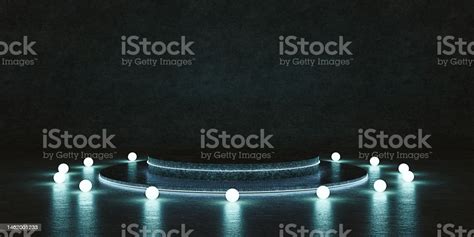원형 네온 빛 연단 레이저 광 및 원형 네온 빛 원형 현대 기술 배경과 벽 3d 그림 0명에 대한 스톡 사진 및 기타 이미지 0명 3차원 형태 강철 Istock