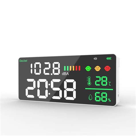 Hot Noise Meter With Led Backlight Time Clock Adjustment Sound Level Meter Smile Face Indicator