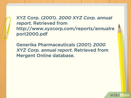Ways To Cite An Annual Report In APA Style WikiHow