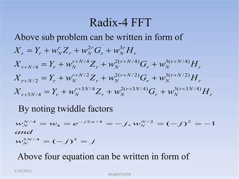 Radix 4 FFT Algorithm And It Time Complexity Computation PPT