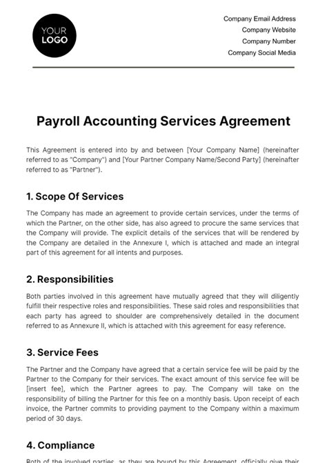 Payroll Contract Template