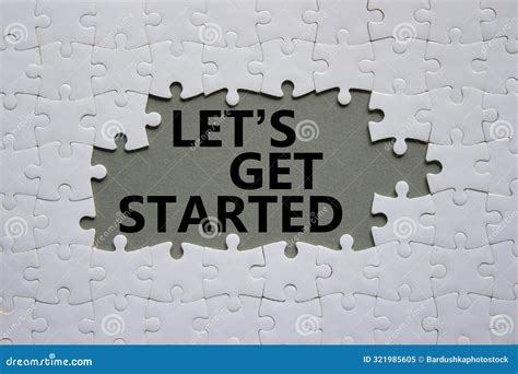 Lets Get Started Symbol Concept Words Lets Get Started On White Puzzle