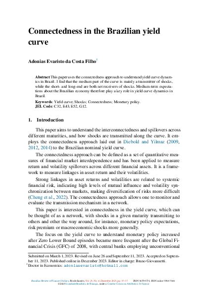 Pdf Connectedness In The Brazilian Yield Curve