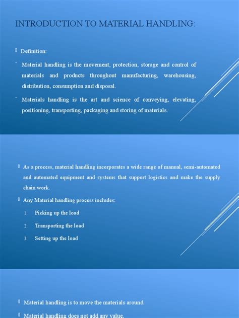 An Introduction To Material Handling Concepts Systems And Considerations For Effective