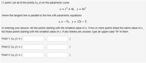 Solved Point List All Of The Points X Y On The Chegg
