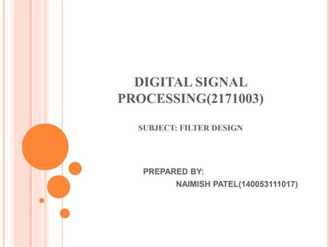 Dsp Lecture Vol 2 Dft And Fft