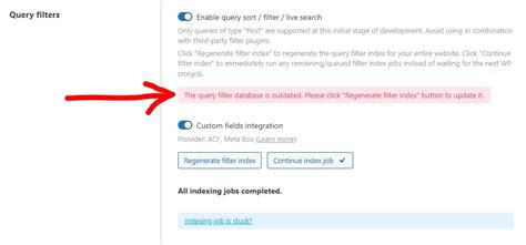 Solved The Query Filter Database Is Outdated Please Click Regenerate