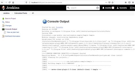 Run Calculator Junit Tests Using Jenkins