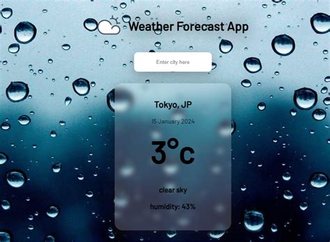 Weather Forecast App Using Html And Css In Vanillajs With Source Code Sourcecodester