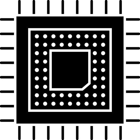 Black And White Cpu Icon In Flat Style 24254383 Vector Art At Vecteezy