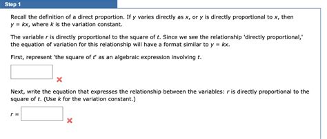 Solved Step 1 Recall The Definition Of A Direct Proportion