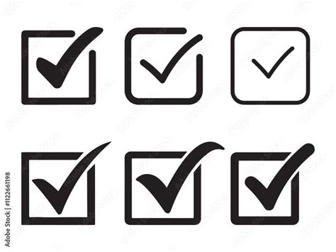 Checkmark Vector Checkmark Icon Set Approved Symbol Checked Checkbox Mark Checkmark Set
