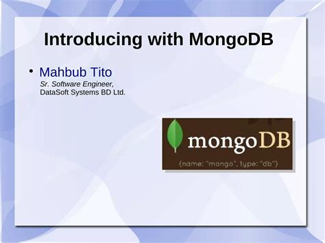 Introducing With Mongodb Ppt