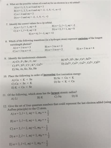 solved 6 what are the possible values of n and m for an