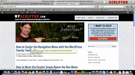 How To Center Navigation Menu Wordpress Twenty Twelve Theme Youtube