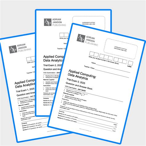Vce Data Analytics Trial Exam Pack 2025 Adrian Janson Publishing