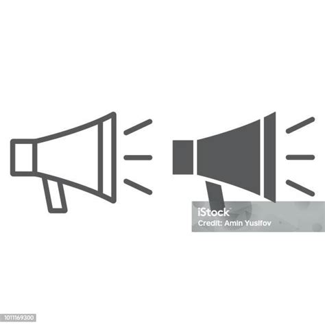 스피커 선 및 문자 모양 아이콘 연락처 우리와 물러나 확성기 서명 벡터 그래픽 흰색 배경 Eps 10에 선형 패턴 기민에 대한 스톡 벡터 아트 및 기타 이미지 Istock