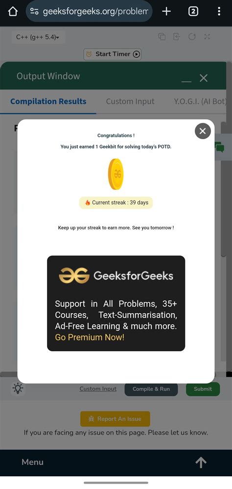 Pratiksha K On Linkedin Geekstreak2024 Datastructures Algorithms Geeksforgeeks Deutschebank