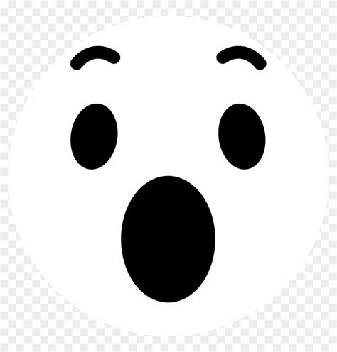 Facebook Wow Logo Black And White Emoji Reactions Emoticon Facebook