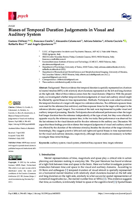 Pdf Biases Of Temporal Duration Judgements In Visual And Auditory System