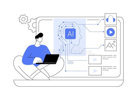 Ai Powered Content Creation Abstract Concept Vector Illustration Stock Vector Illustration Of