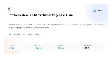 how to create and edit text files with gedit in linux labex