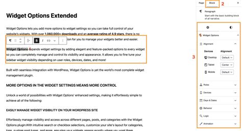 use widget options in pages posts and custom posts types