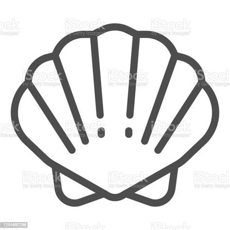 쉘 라인 아이콘 바다 개념 흰색 배경에 조개 조개 기호 모바일 개념 및 웹 디자인을위한 윤곽 스타일 조개 아이콘 벡터 그래픽 가리비에 대한 스톡 벡터 아트 및 기타 이미지