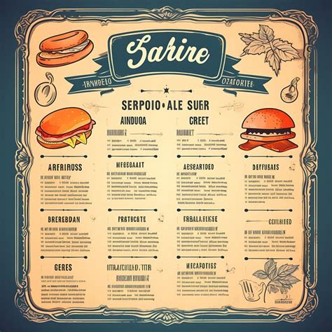 Premium Ai Image A Set Of Menu Layout 2d Design With Vintage Style