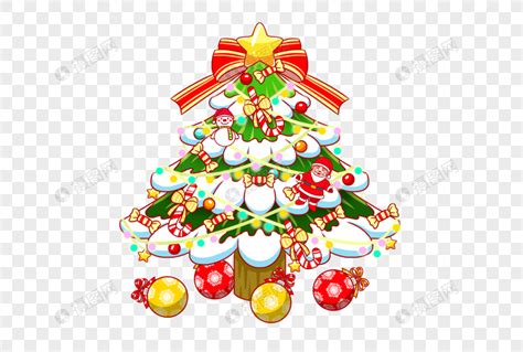 장식된 크리스마스 트리 Png 일러스트 무료 다운로드 Lovepik