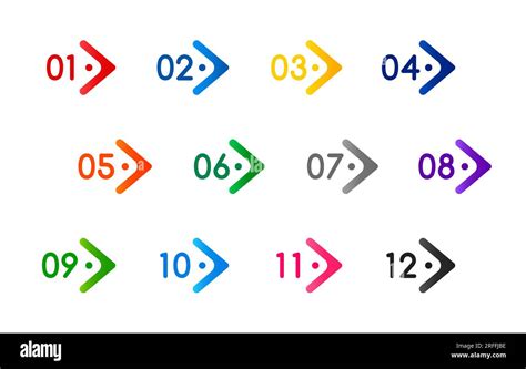 Number Bullet Point And Arrow Icons For Infographics Or Presentation Vector Pointers Number