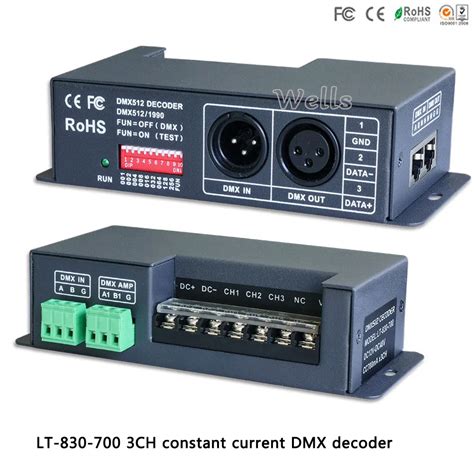 LTECH Led RGB Controller LT DMX PWM CH CC Decoder DC V DC V Input MA CC CH Output