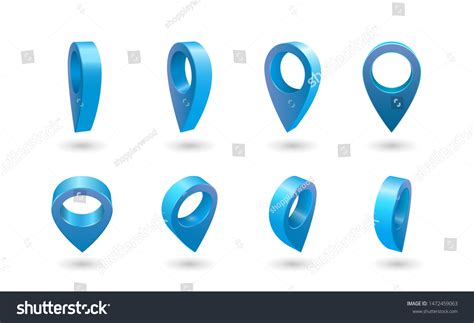 Set Map Pointer D Pin Location Stock Vector Royalty Free Shutterstock