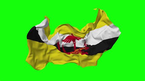 Brunei Flag Seamless Looping Flying In Wind Looped Bump Texture Cloth