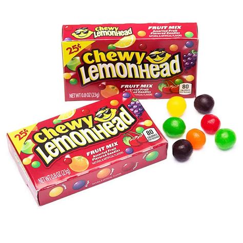Chewy Lemonhead Fruit Mix Candy Mini Packs 24 Piece Box Candy Store