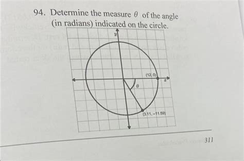 Solved 94 Determine the measure θ of the angle in radians Chegg com