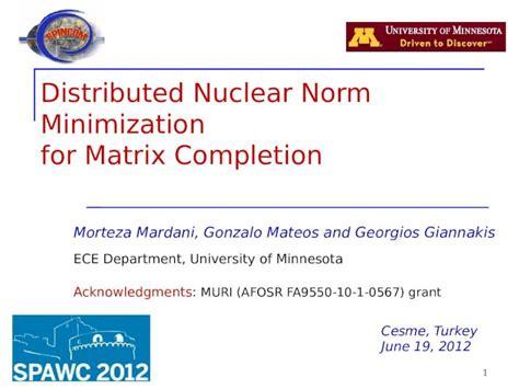 Pptx Distributed Nuclear Norm Minimization For Matrix Completion