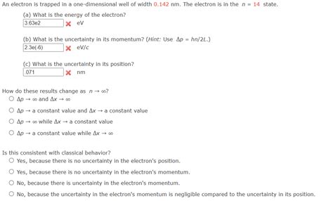 solved an electron is trapped in a one dimensional well of