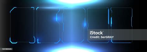 미래 벡터 Hud 인터페이스 화면 디자인 디지털 콜아웃 타이틀 Hud Ui Gui 미래 사용자 인터페이스 화면 요소 세트 비디오 게임을위한 하이테크 화면 0명에 대한 스톡