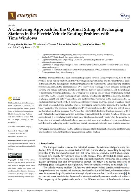 Pdf A Clustering Approach For The Optimal Siting Of Recharging