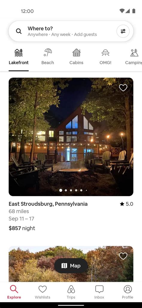 Airbnb Android Mobbin Beach Cabin Explore Travel Web App Design