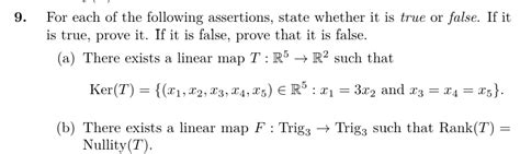 Solved 9 ﻿for Each Of The Following Assertions State