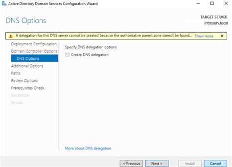 Installing Active Directory Domain Services In Server Manage Introserv