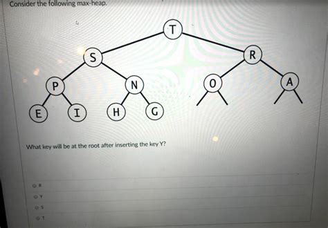 solved consider the following max heap t s r Р n a e i h g