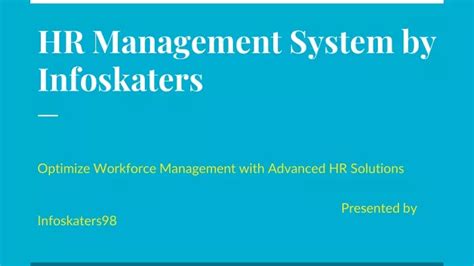 Ppt Hr Management System By Infoskaters Powerpoint Presentation Free Download Id 13640110