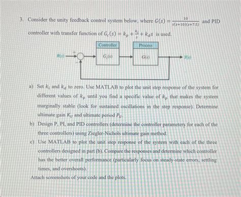 solved 3 consider the unity feedback control system below