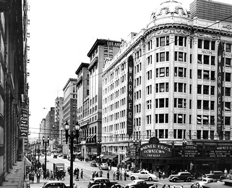 Los Angeles Theatres Warner Downtown Vintage Exterior Views