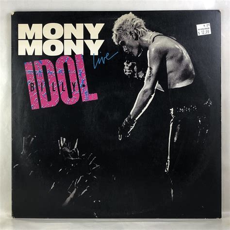 Billy Idol Mony Mony Live 12 Single Nm Vg Used V2 Hi Voltage Records