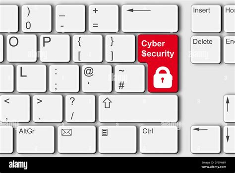 Cyber Security Lock Concept Pc Computer Keyboard 3d Illustration Stock