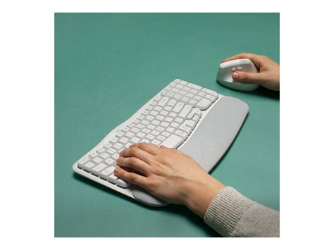 Logitech Ergo Series Wave Keys Wireless Ergonomic Keyboard With Cushioned Palm Rest Off White